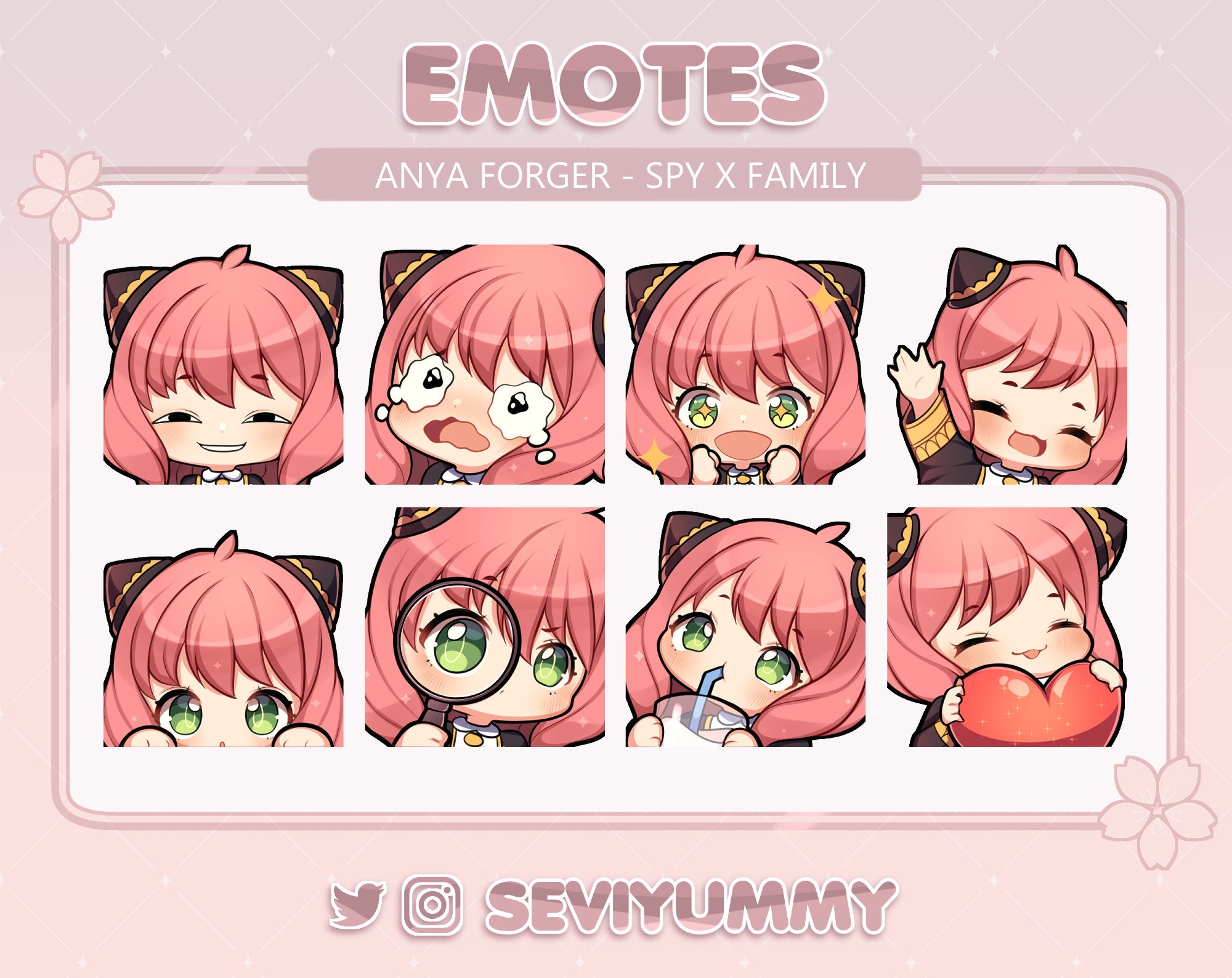 Anya Forger Emotes Spy X Family twitch/discord - Etsy UK