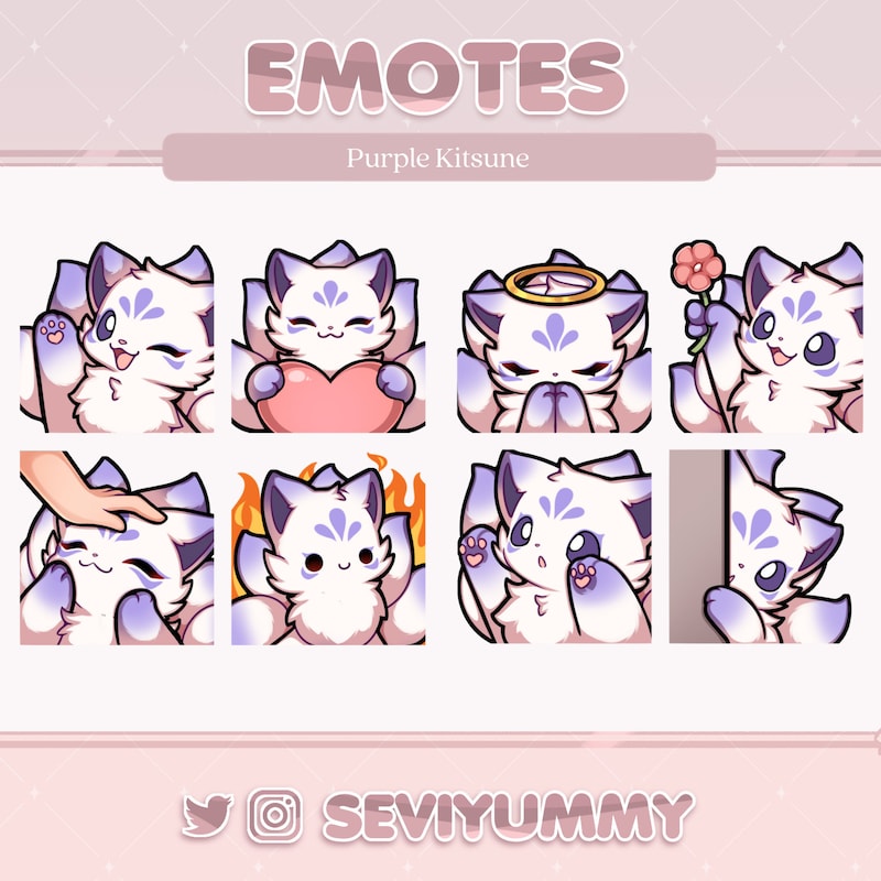 Pink Fox Emote for Twitch - Etsy