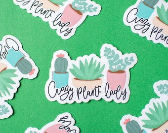 Crazy Plant Lady Sticker Plant Lover Sticker Clear Vinyl - Etsy