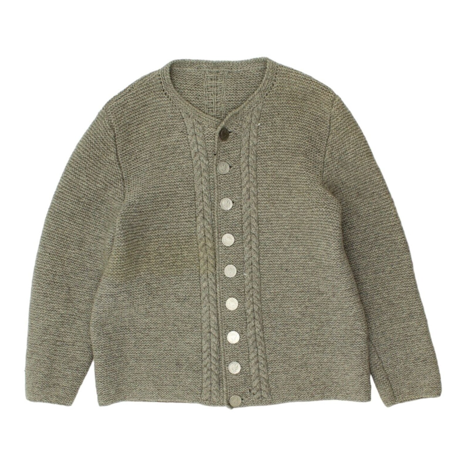 Vintage Mens Grey Knit Cardigan High End Button up Jumper Knitwear ...