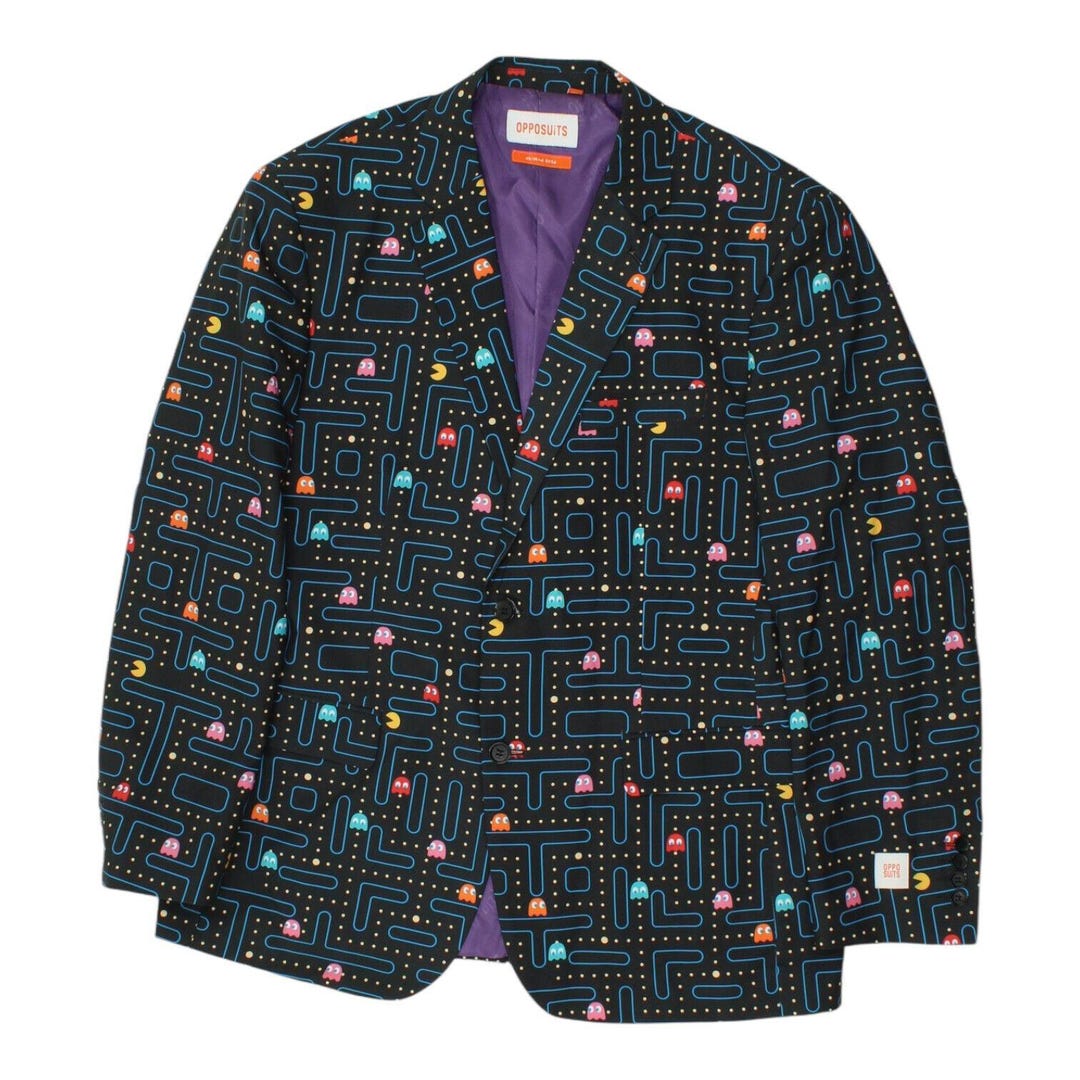 Opposuits Pac-man Blazer | Mens Black All Over Print Video Game Suit ...