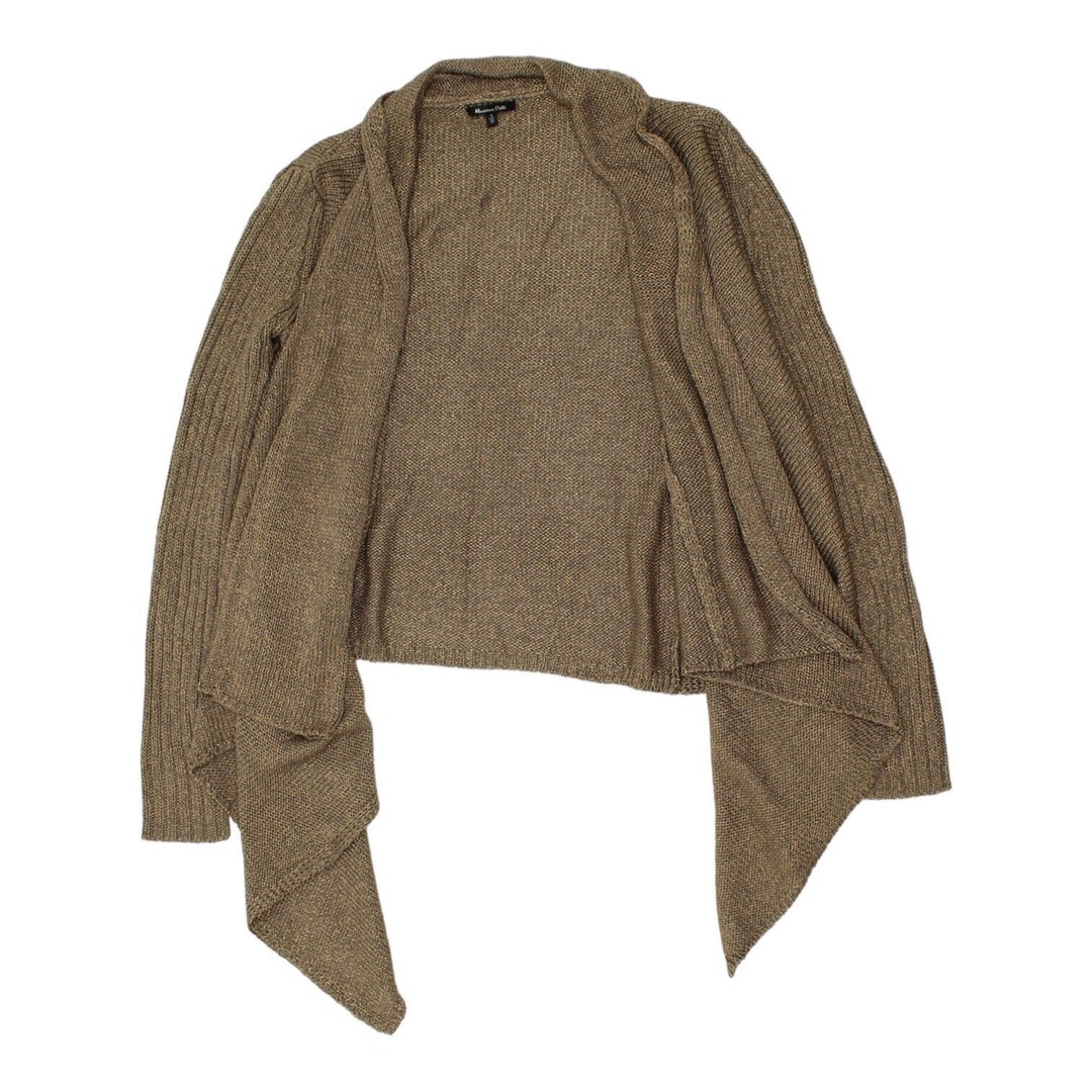 Massimo Dutti Womens Gold Brown Buttonless Knit Jacket | Vintage ...