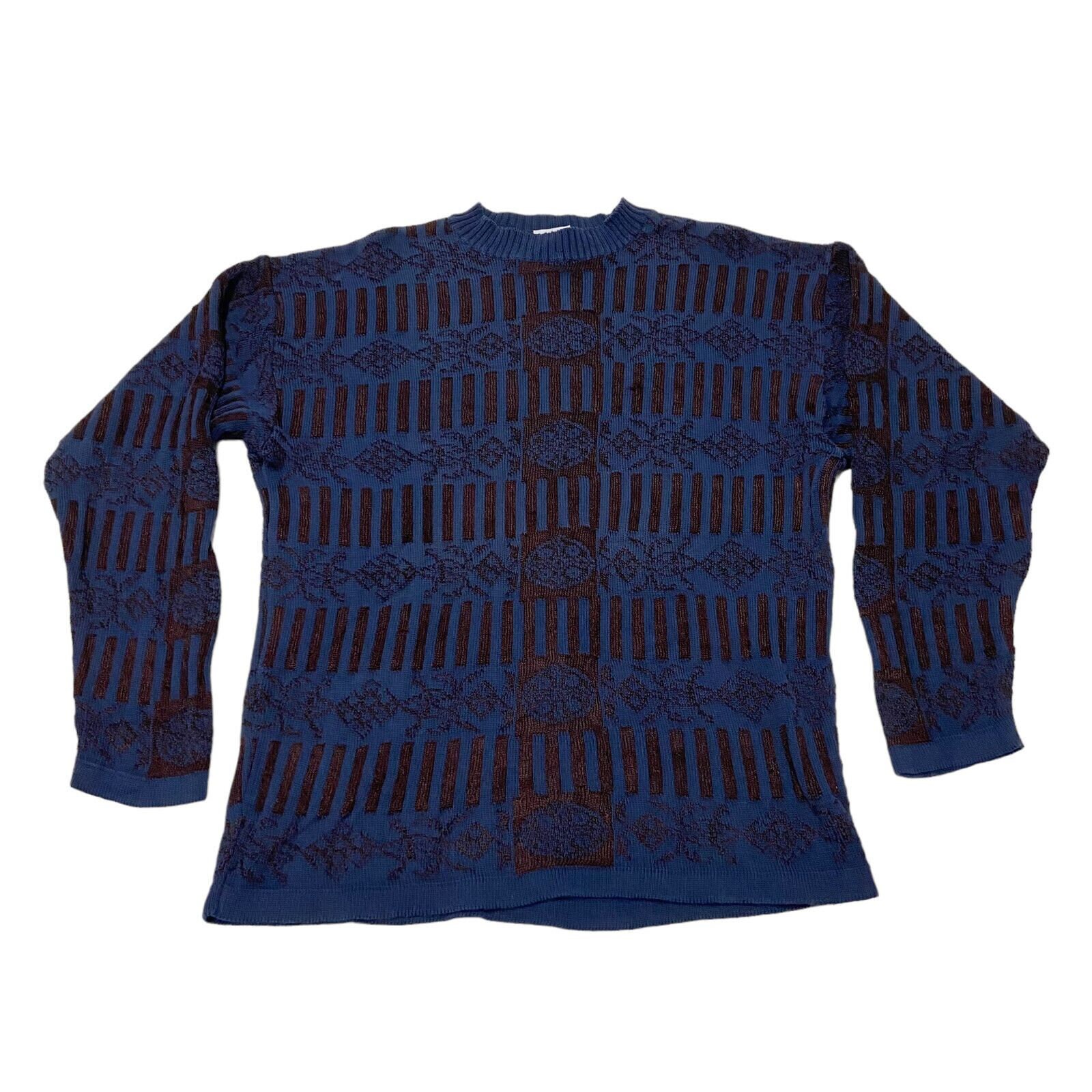 Gianmarco Venturi Knit Jumper Vintage High End Designer Sweater Navy ...