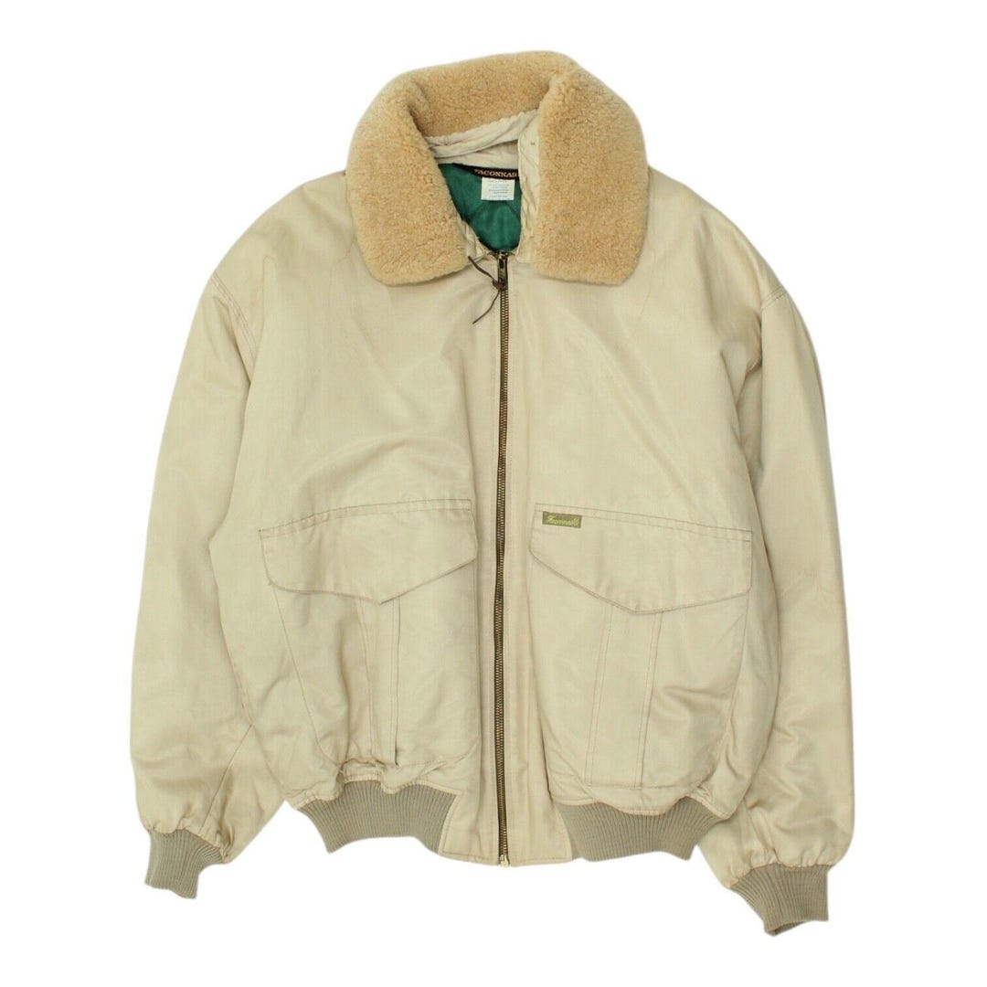 Faconnable Mens Beige Quilted Bomber Jacket | Vintage High End Designer ...