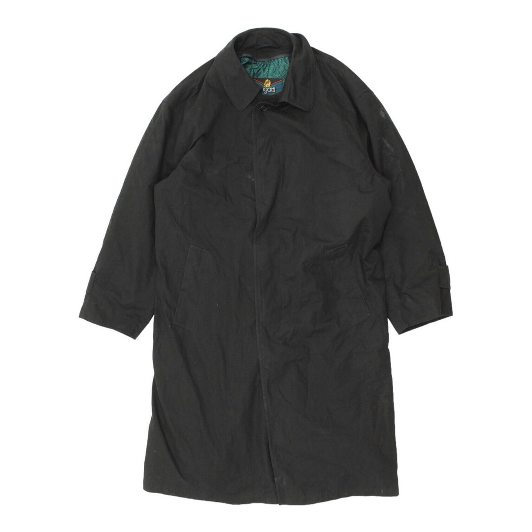 Bugatti Mens Long Black Belted Overcoat | Vintage High End Designer ...