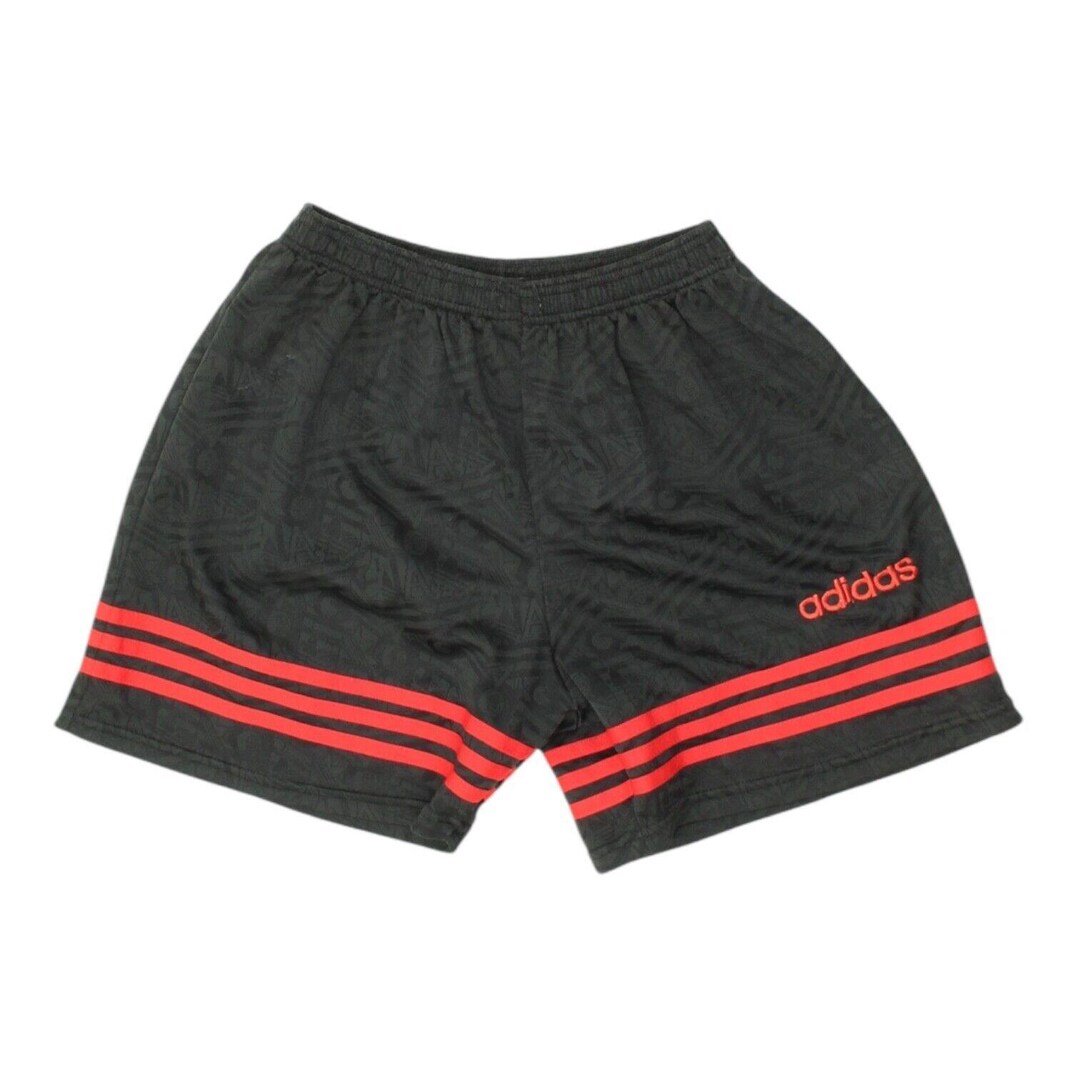 Adidas Mens Black Red Shorts Vintage 90s Retro Sportswear Activewear ...