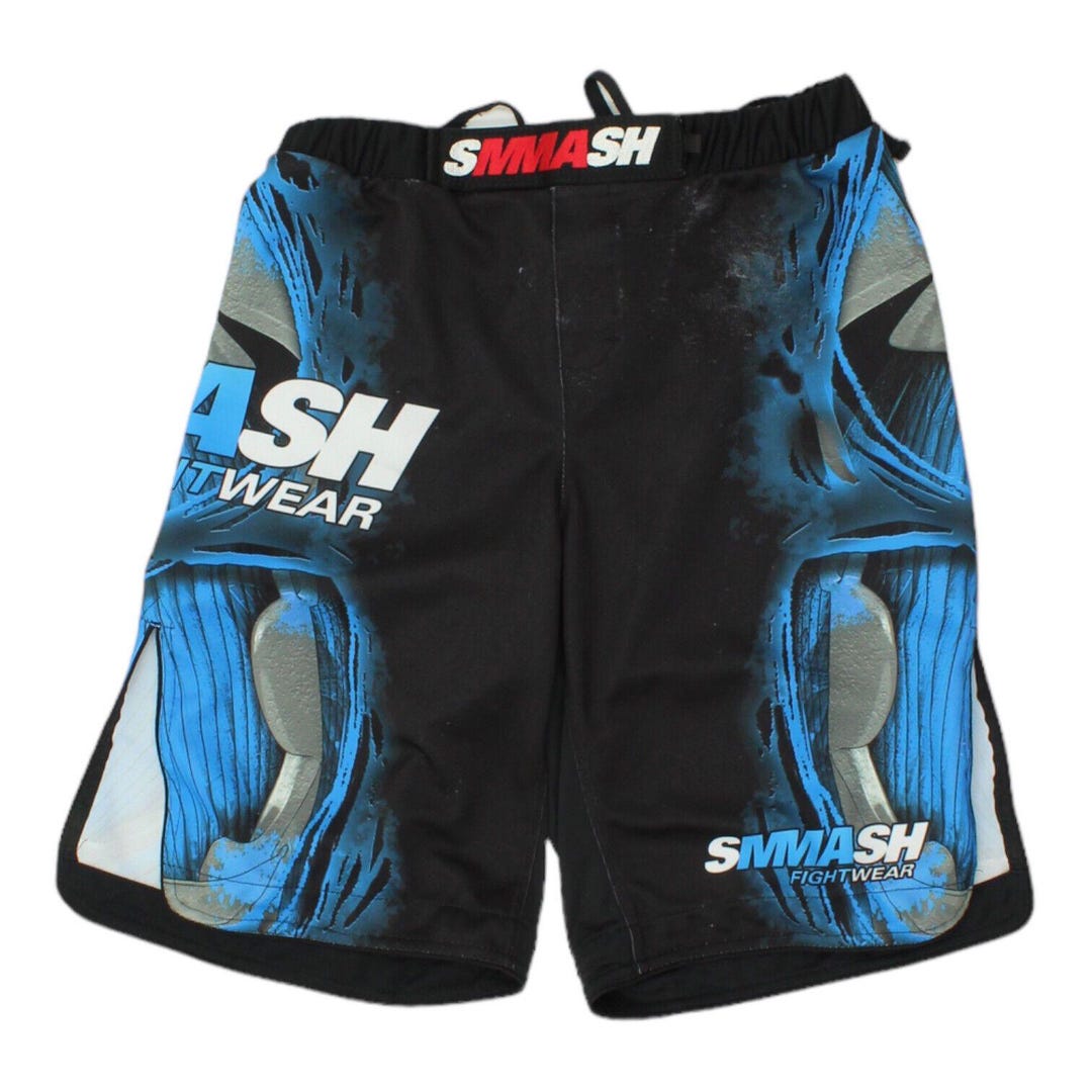 Smmash Fightwear Mens Black Blue Shorts | Boxing Sportswear Combat ...