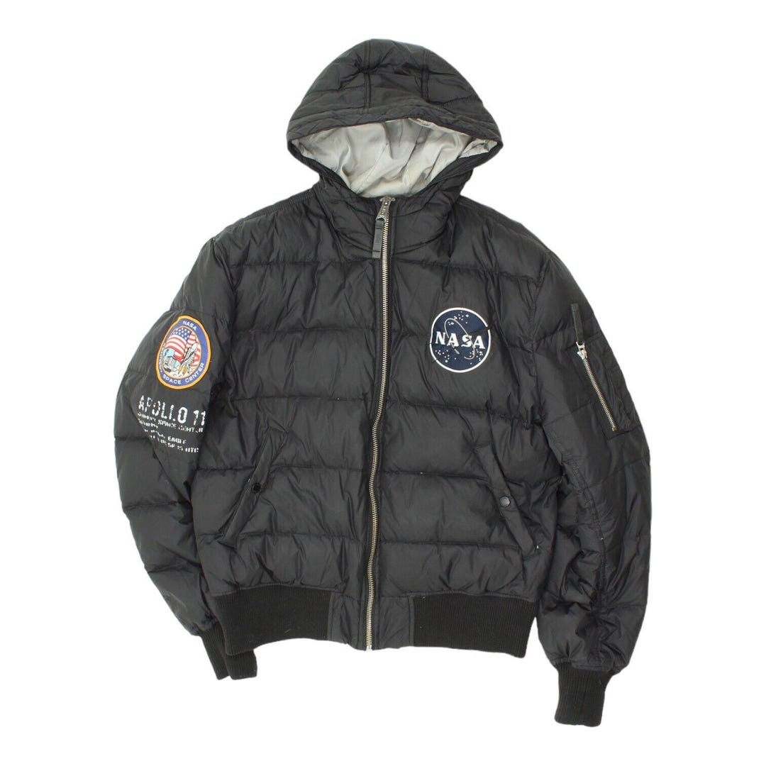 NASA Kennedy Center Alpha Industries Mens Black Puffer Jacket | Vintage ...