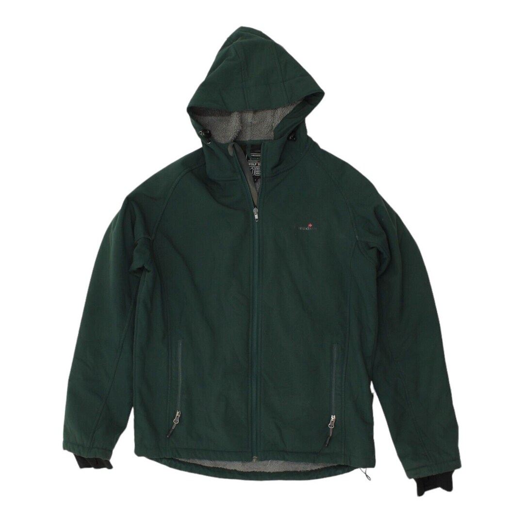 Canadian Wolf Shell Mens Green Hooded Jacket Vintage Waterproof ...