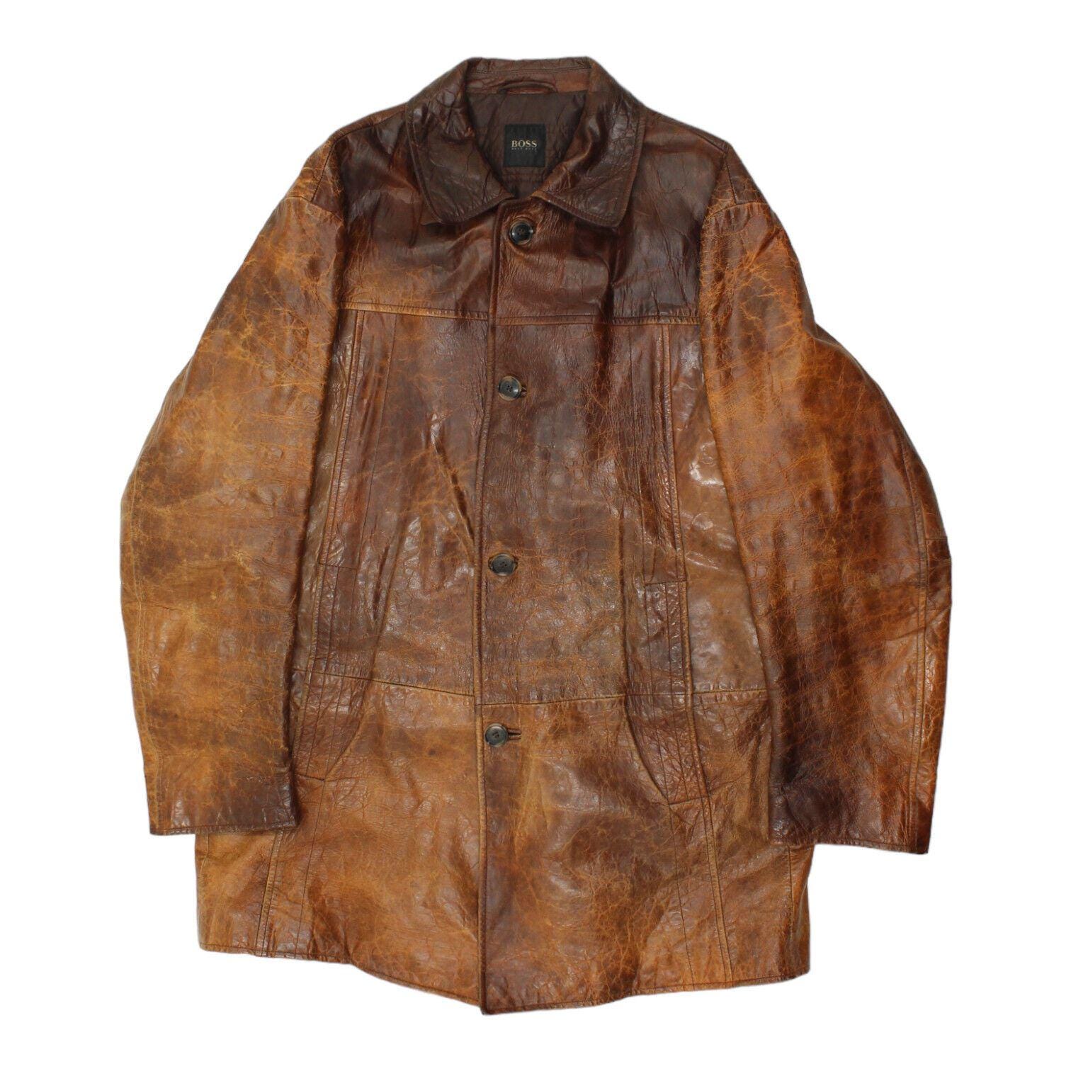 Leather Jacket Hugo Boss - Etsy Leather Jacket Hugo Boss - Etsy
