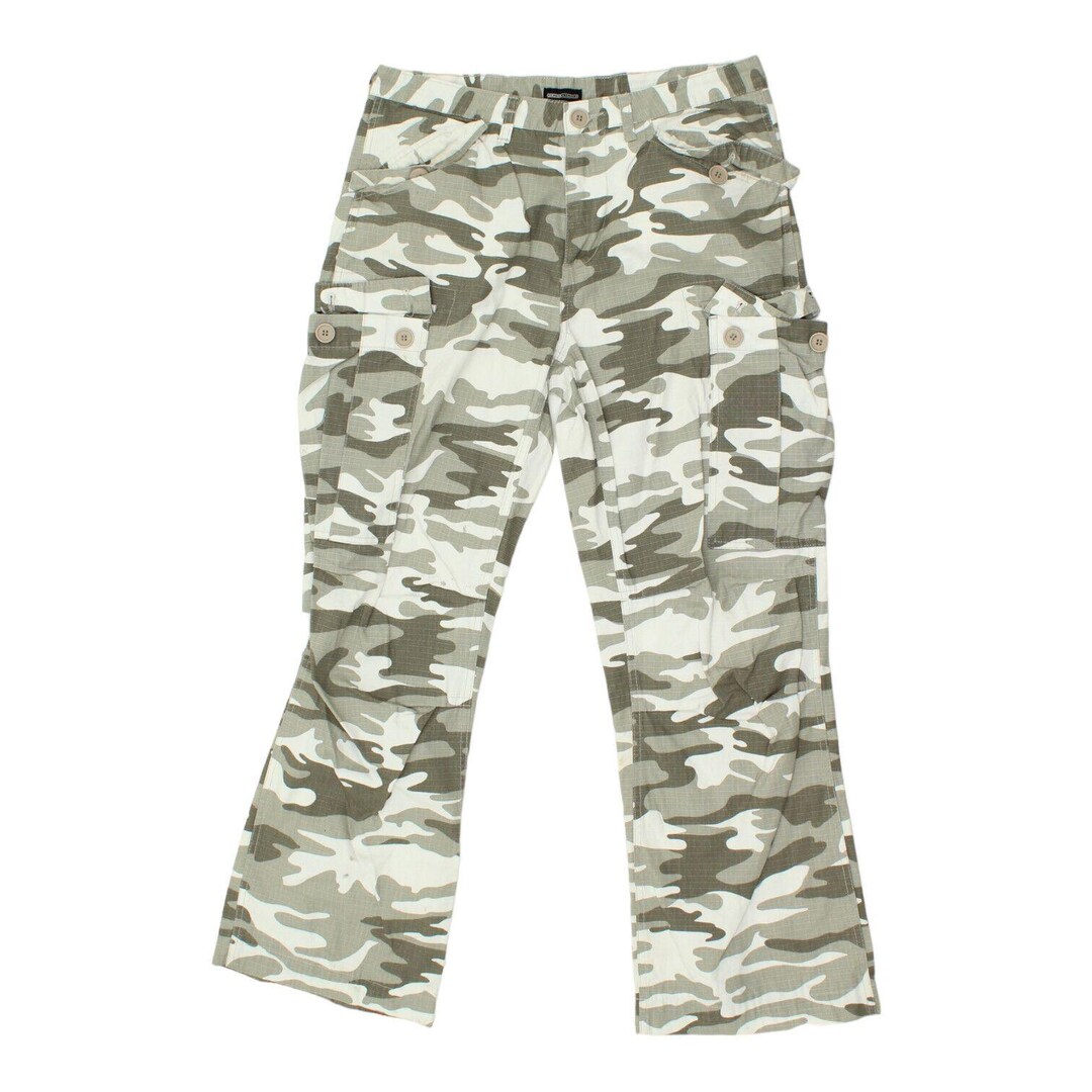Flashlights Mens Grey White Camo Trousers | Vintage Military Army Cargo ...