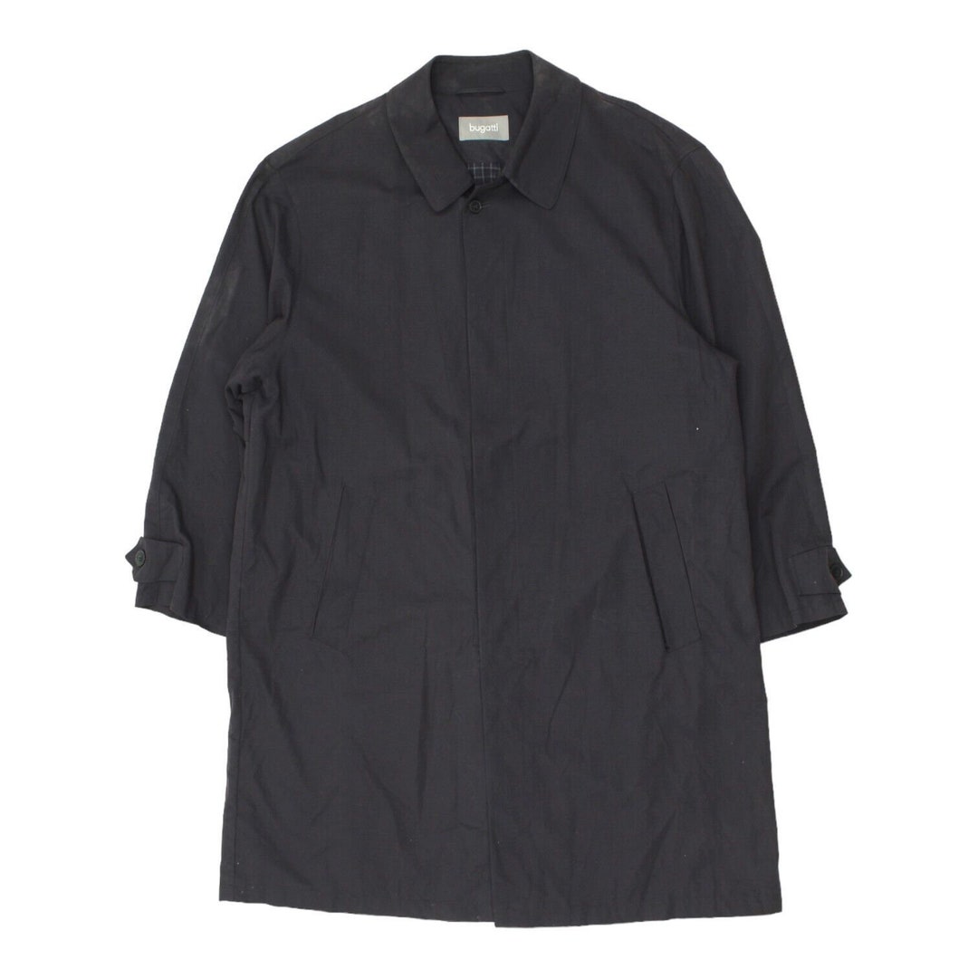 Bugatti Long Polycotton Overcoat Vintage High End Designer Black Trench ...