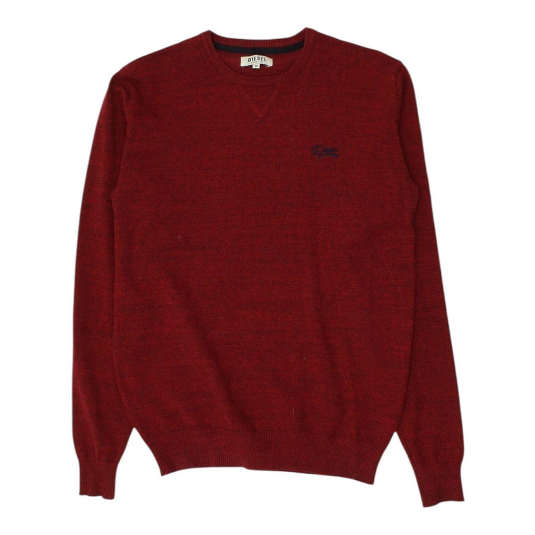 Diesel Mens Burgundy Jumper | Crew Neck Smart Casual Designer Knit ...