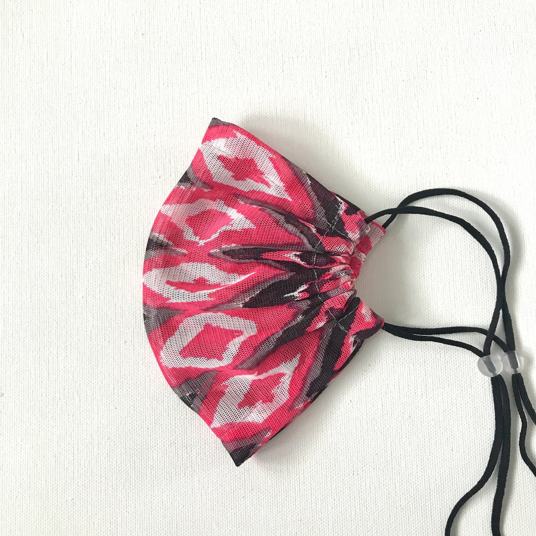 Pink Fiesta Mesh Face Mask / Single Layer / Thin Facemask / Machine ...