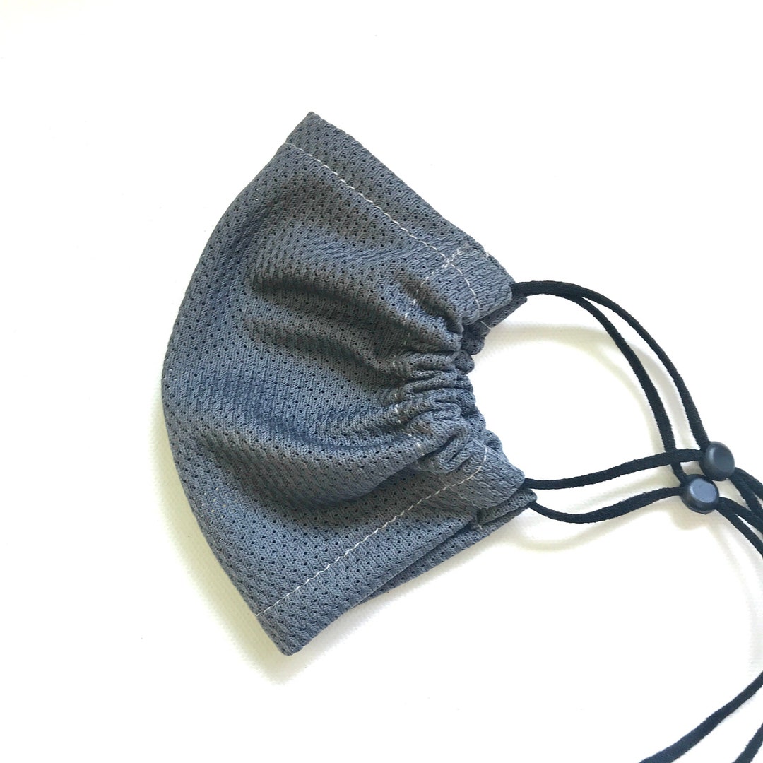 Gray Athletic Mesh Mask / Single Layer Mesh Mask / Reusable and Machine ...