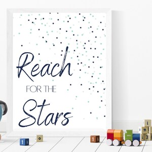 Reach for the Stars, Digital Print, Kids Room Prints, Inspirational Art ...