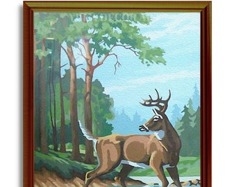 Paint by Number Deer | Etsy