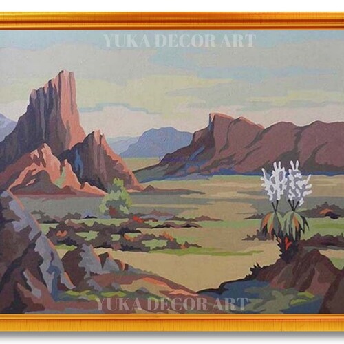 Vintage Paint by Number Kit Adult DIY Desert Landscape - Etsy