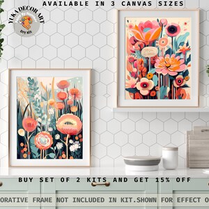 Boho Flower PAINT by NUMBER Kit for Adults spring Flowers Painting Easy ...