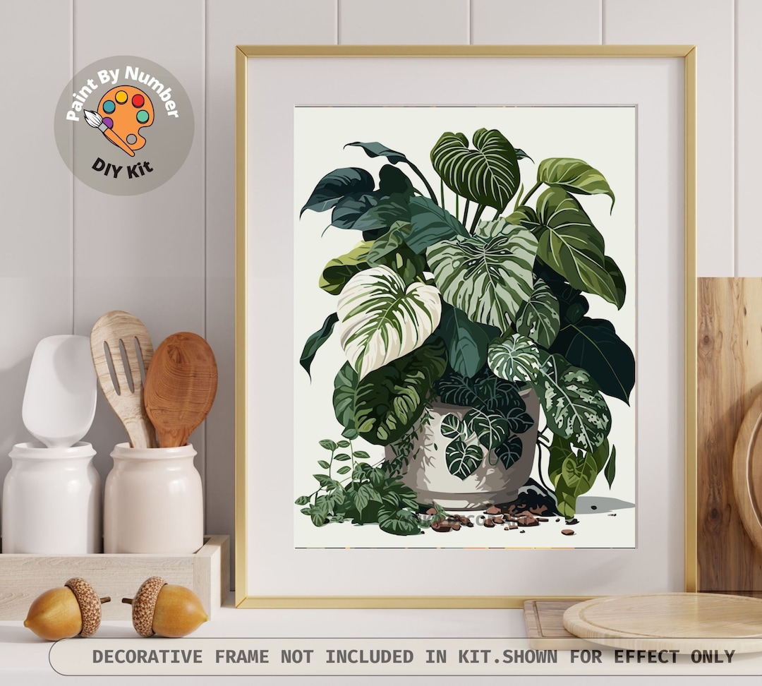 Easy PAINT by NUMBERS Adult House Plants Container DIY Beginners ...