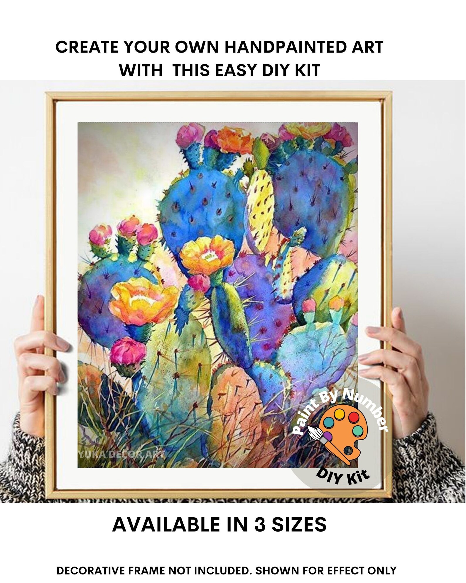 Paint by Numbers Kit for Beginner , Kids & Adult Hobby, Green Cactus ...