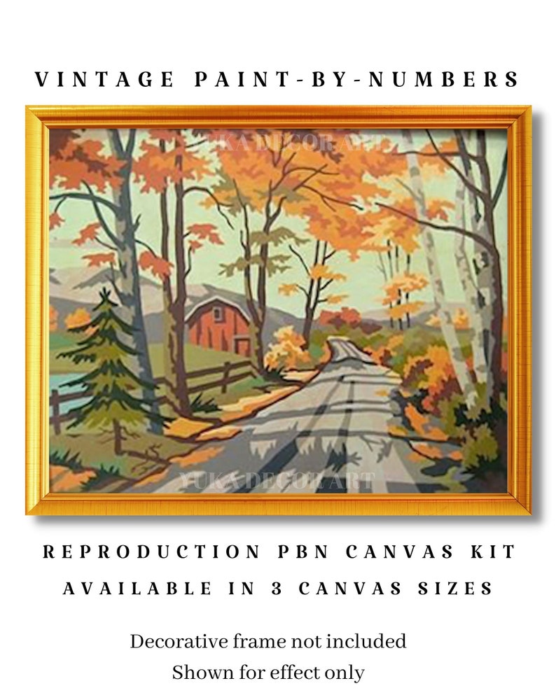 Autumn Trees PAINT by NUMBER Kit for Adult , DIY Nature Vintage Style ...