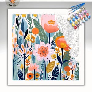 Wildflowers PAINT by NUMBER Kit for Adults Spring Flowers Painting Easy ...