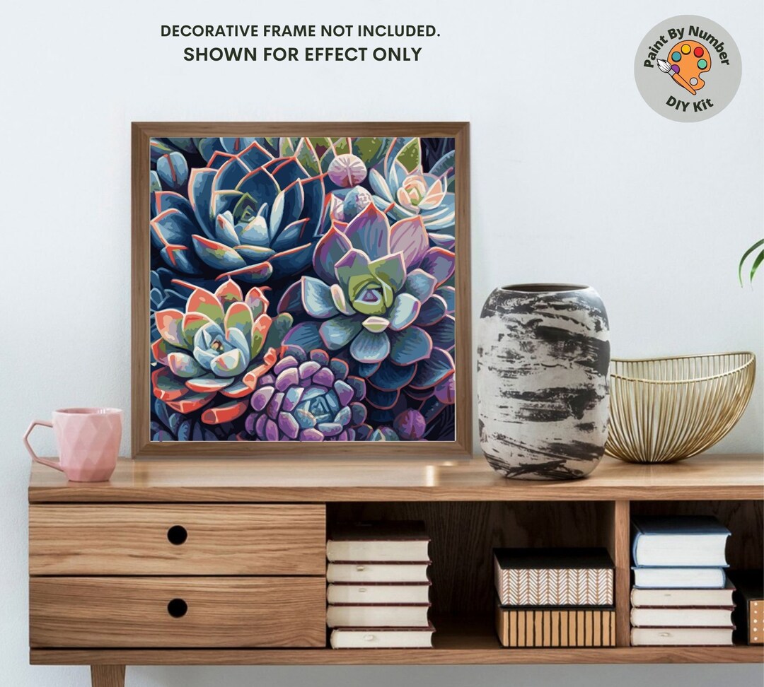 Succulents Garden Paint by Number Kit Adult Canvas Painting DIY Color ...