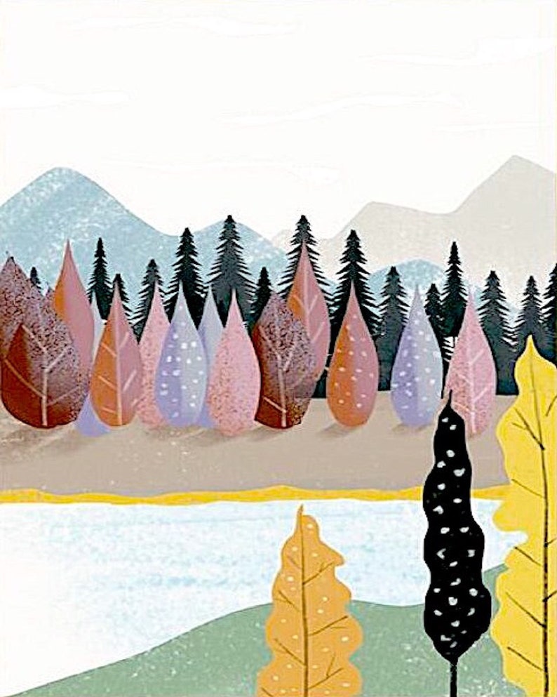 PAINT by NUMBER Kit Adult mountain Landscape Minimal Nordic | Etsy