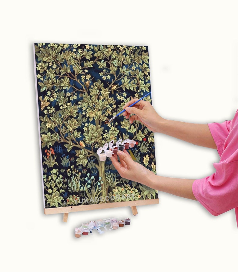 William Morris PAINT by NUMBER Kit Adult , Tree of Life Painting ...