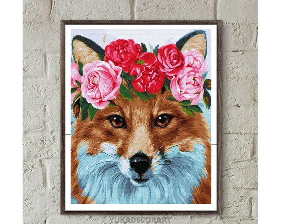 Paint by Numbers DIY Kit for Kids Beginner Hobby Fox With | Etsy