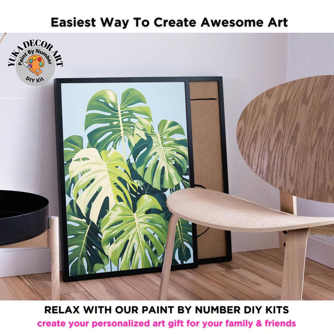 Monstera PAINT by NUMBERS Adult ,home Indoor Plants Still Life ...
