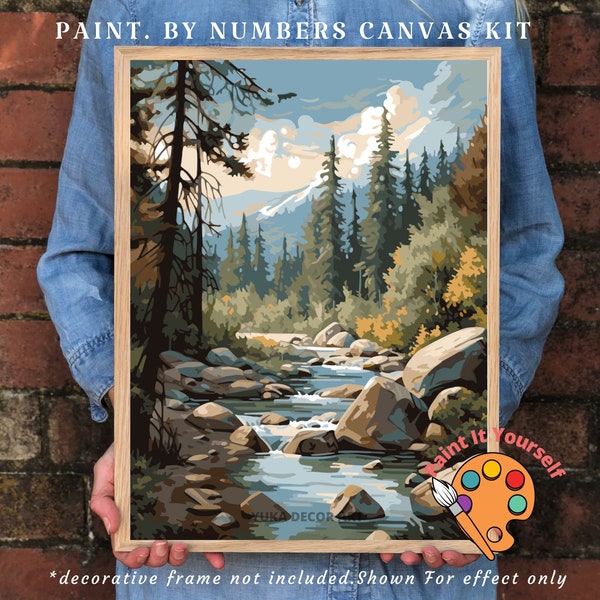 Mountain Landscape Paint by Numbers Diy Kit for Adult Vintage - Etsy