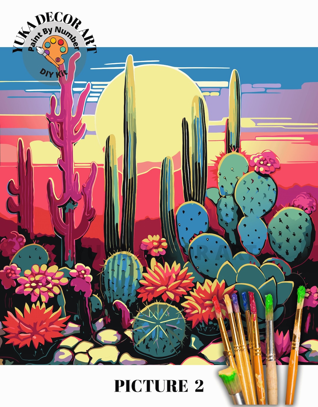 Southwestern Desert PAINT by NUMBER Kit Adult Painting Landscape Retro ...