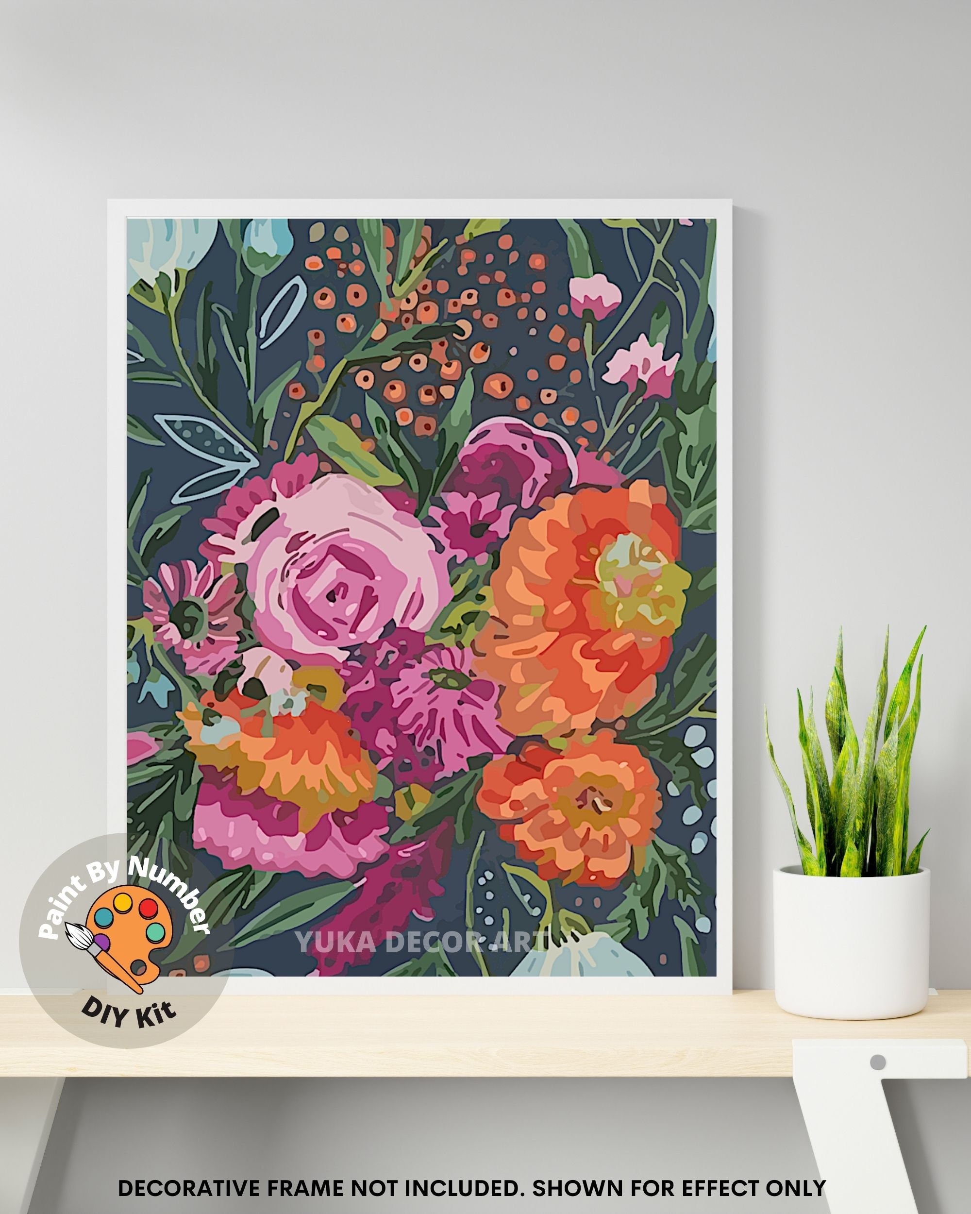 Easy Flowers PAINT by NUMBER Kit for Adults , Spring Garden Flowers ...