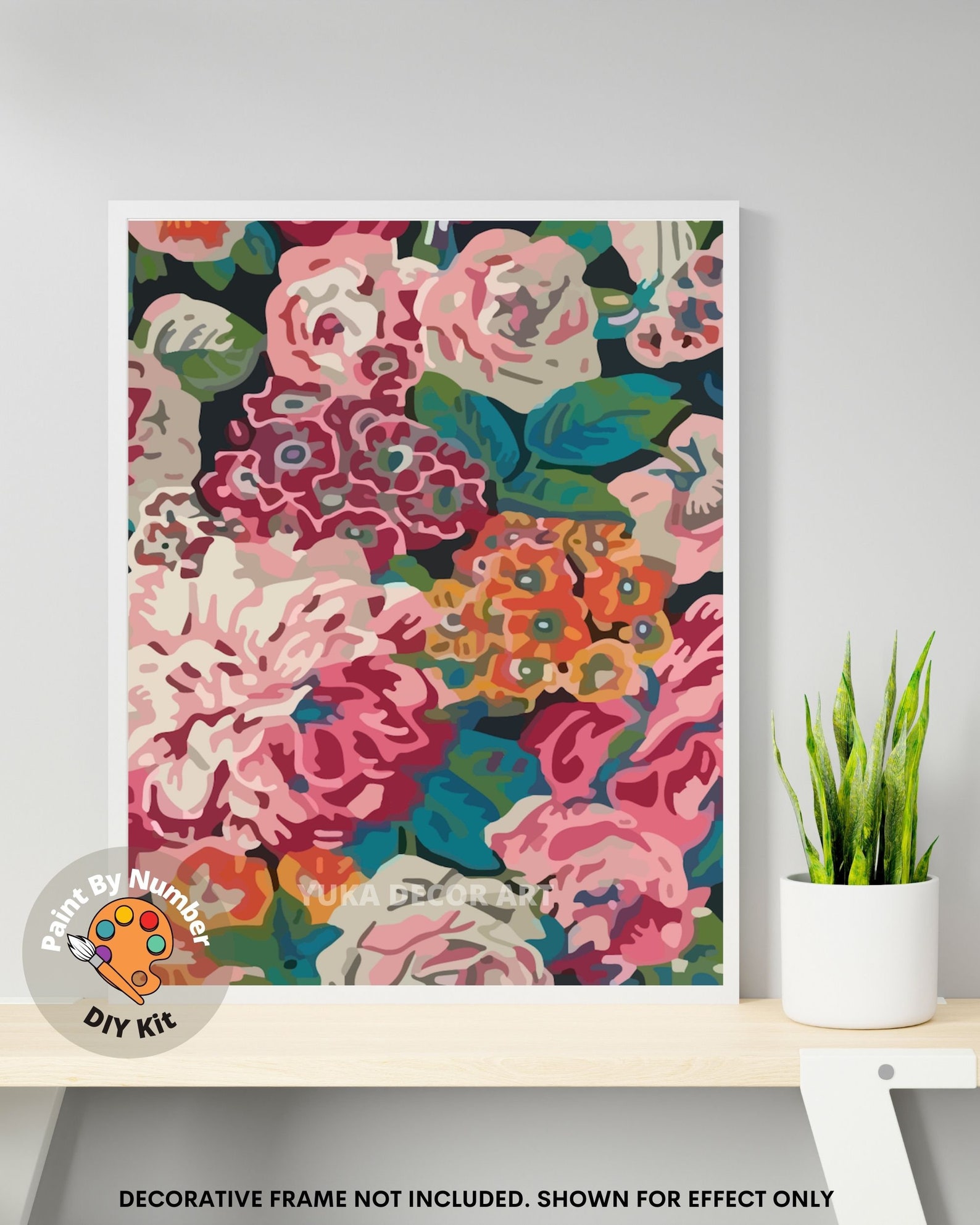 Garden Flowers PAINT by NUMBER Kit for Adults , Spring Flowers Abstract ...