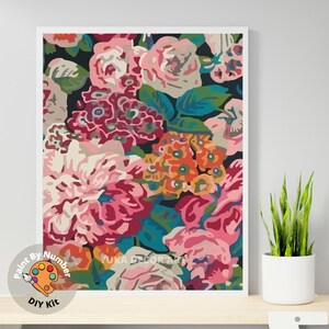 Garden Flowers PAINT by NUMBER Kit for Adults , Spring Flowers Abstract ...