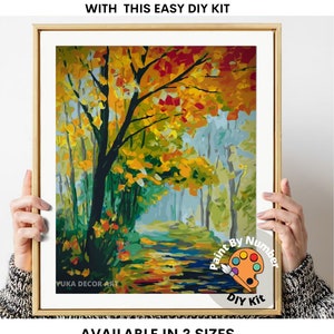 Autumn Trees PAINT by NUMBER Kit for Adult , DIY Nature Scenic Fall ...