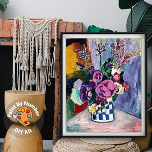 Henri Matisse PAINT by NUMBER Kit for Adults , Lavender Flowers in Vase ...
