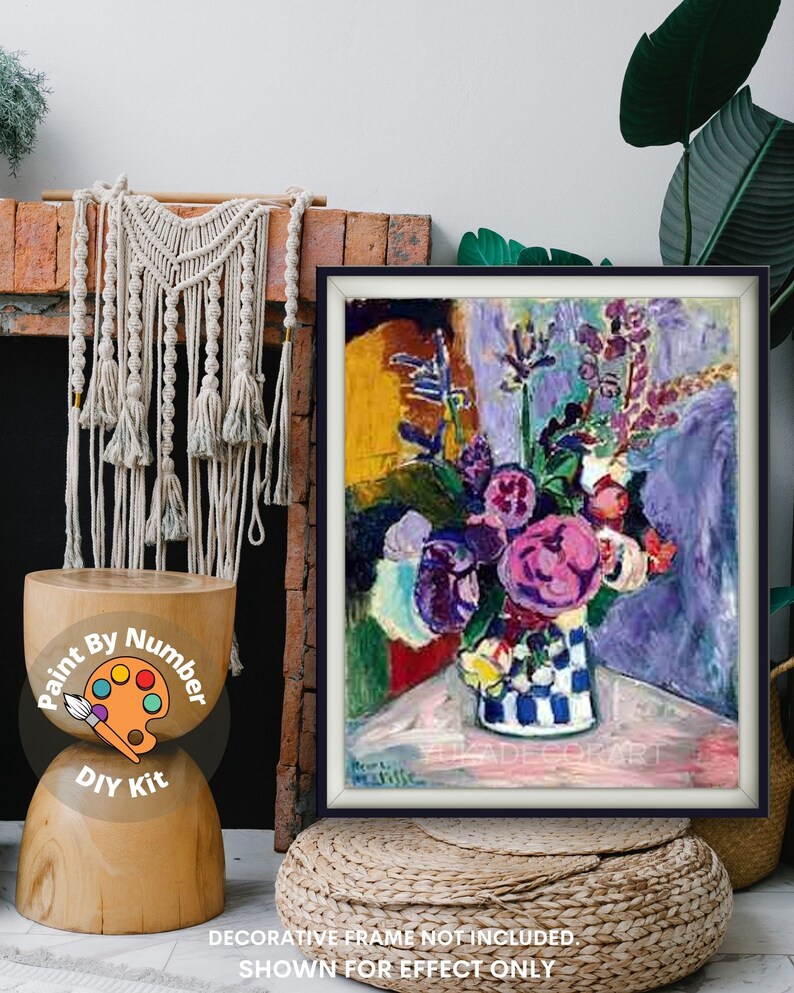 Henri Matisse PAINT by NUMBER Kit for Adults , Lavender Flowers in Vase ...