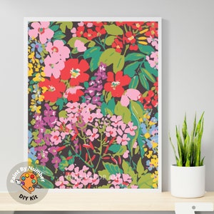 Spring Garden Flowers PAINT by NUMBER Kit for Adults , Botanical Art ...