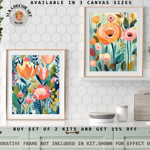Wildflowers PAINT by NUMBER Kit for Adults Spring Flowers Painting Easy ...