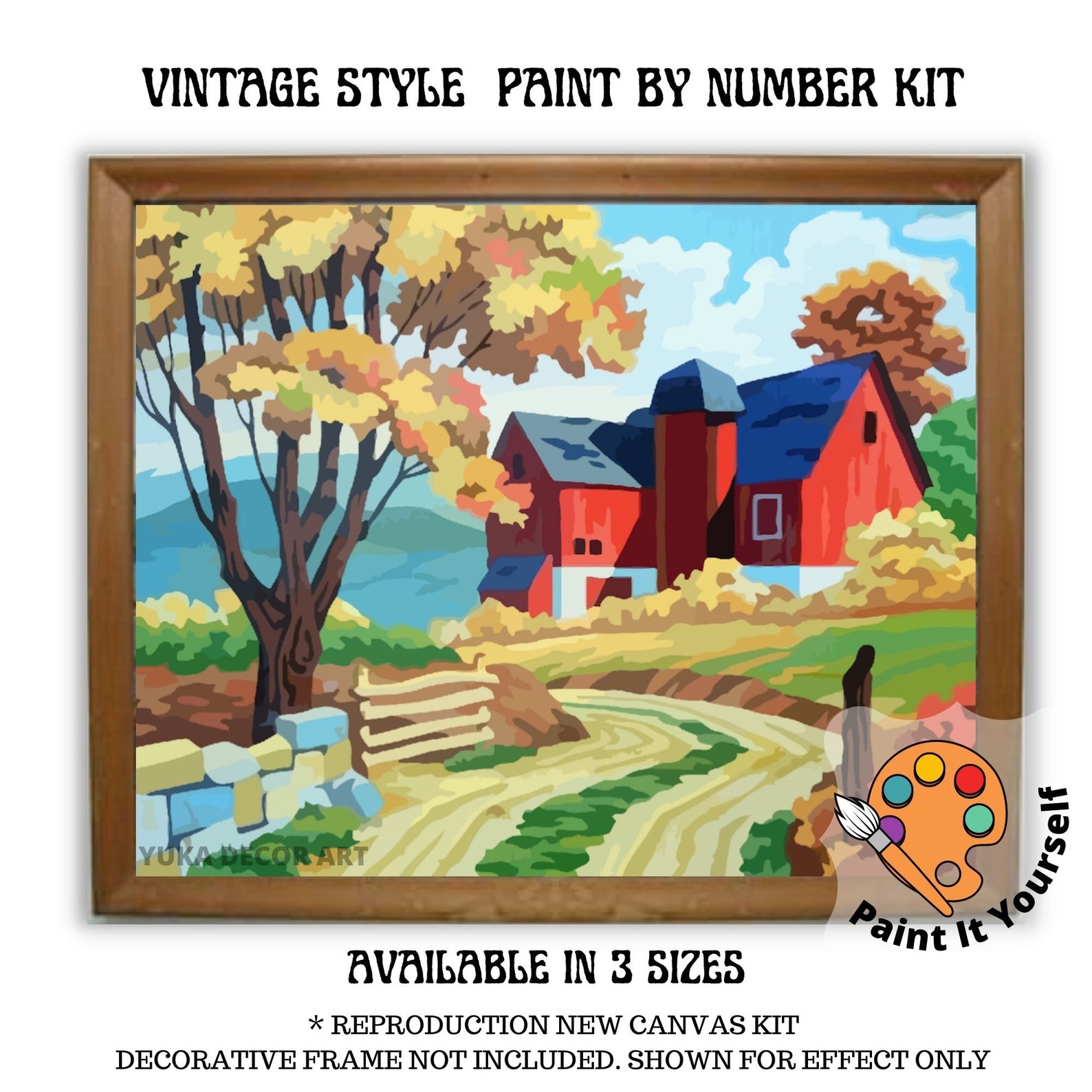 Countryside PAINT by NUMBER Kit for Adult , DIY Nature Vintage Style ...