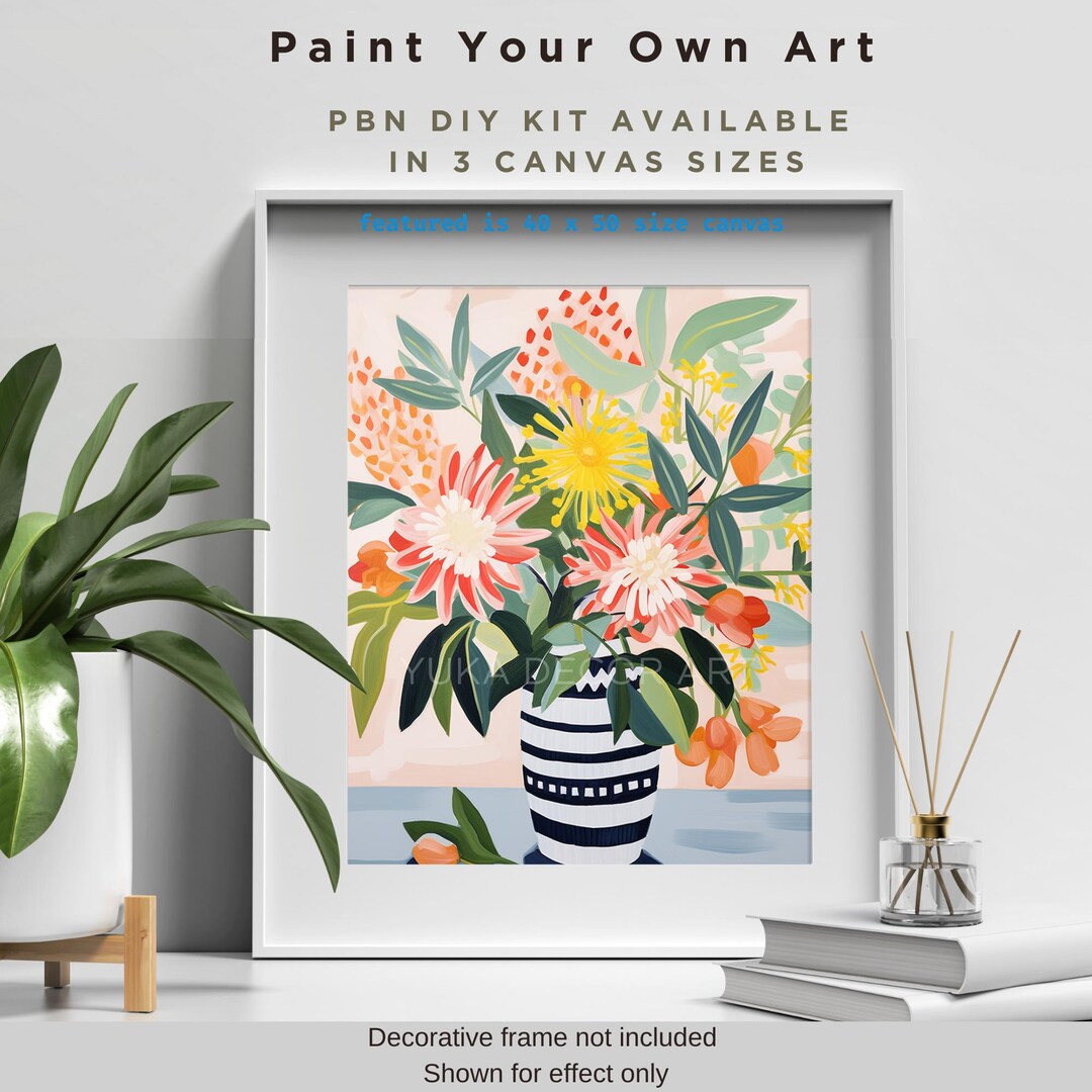 Matisse Style Flowers PAINT by NUMBER Kit Adult Painting DIY by Numbers ...