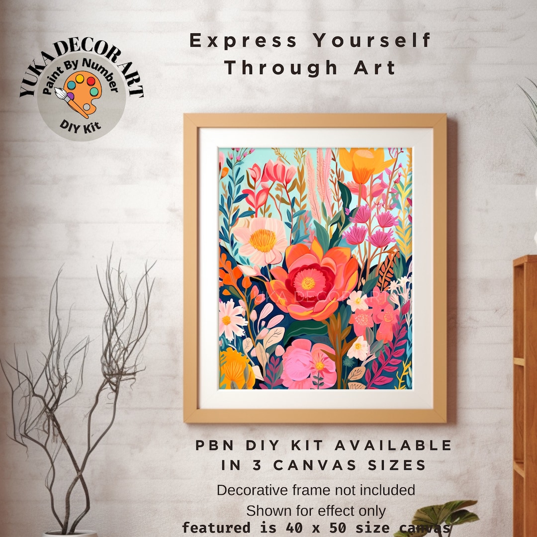 Wildflowers PAINT by NUMBERS Kit Adults spring Flower Garden DIY ...