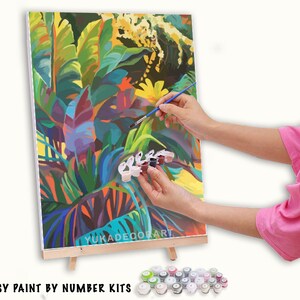 Abstract Flowers PAINT by NUMBER Kit for Adults ,garden Bouquet Plants ...