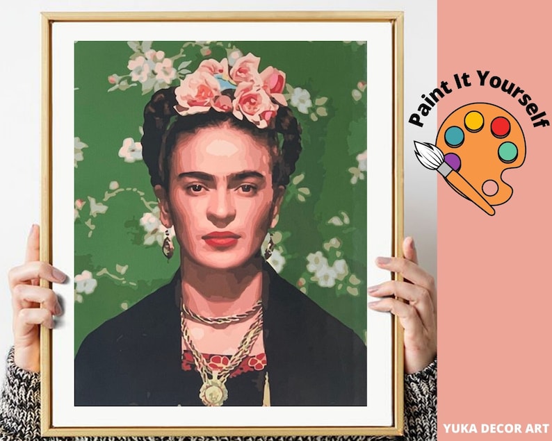 Frida Kahlo PAINT by NUMBERS DIY Kit for Adults ,mexican Diy Painting ...