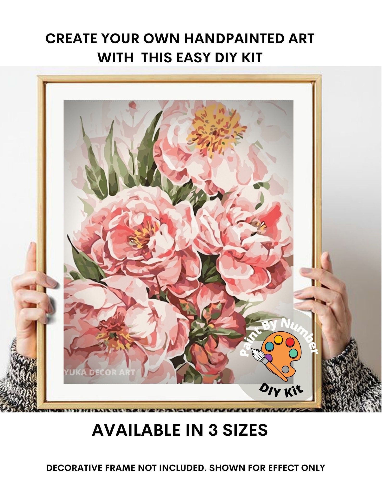 Pink Peonies Paint by Number Kit Adult Flowers Paintingeasy - Etsy