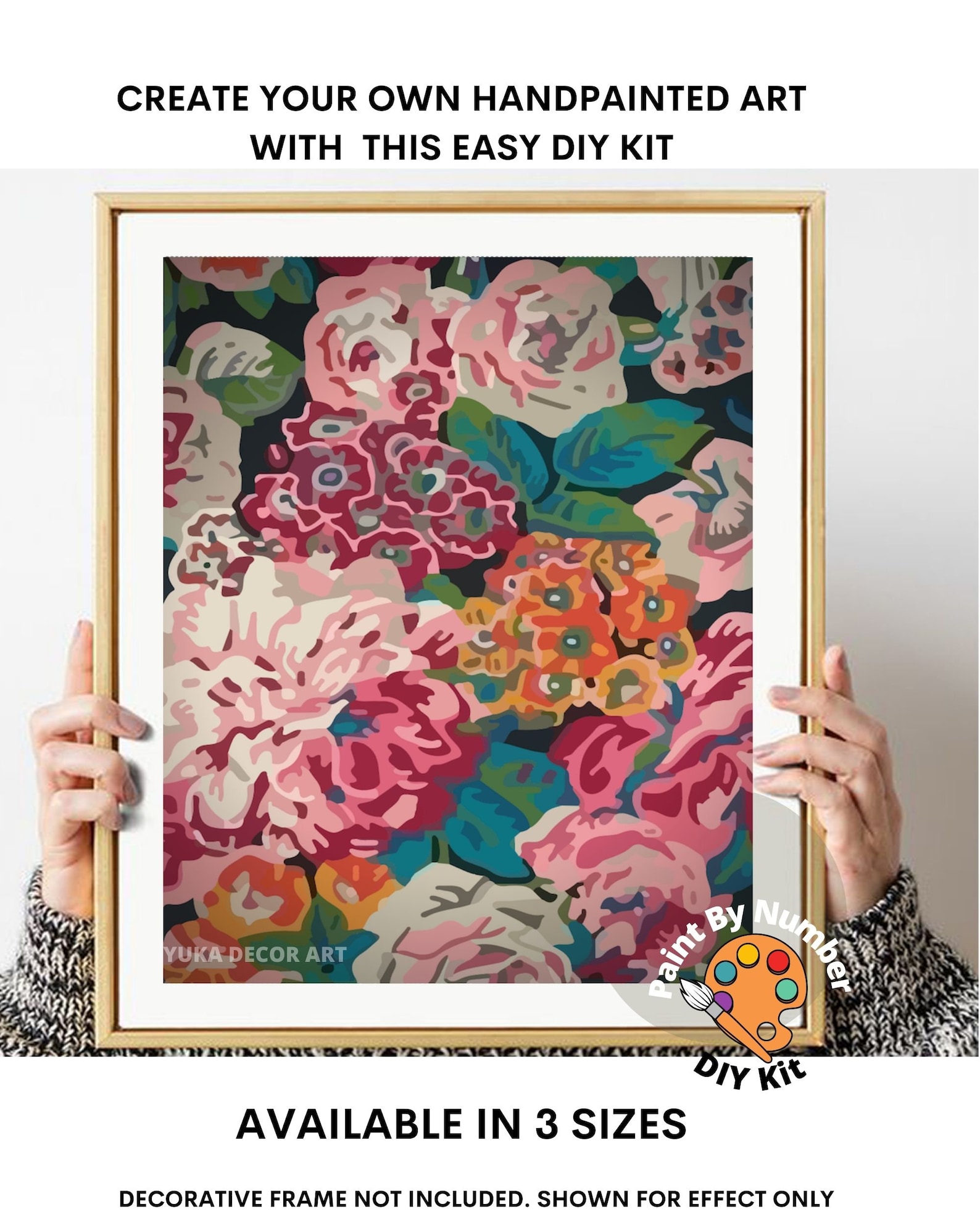 Garden Flowers PAINT by NUMBER Kit for Adults , Spring Flowers Abstract ...