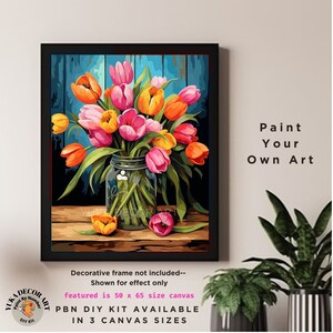 Tulips PAINT by NUMBERS Kit for Adults vase of Flowers Still Life DIY ...